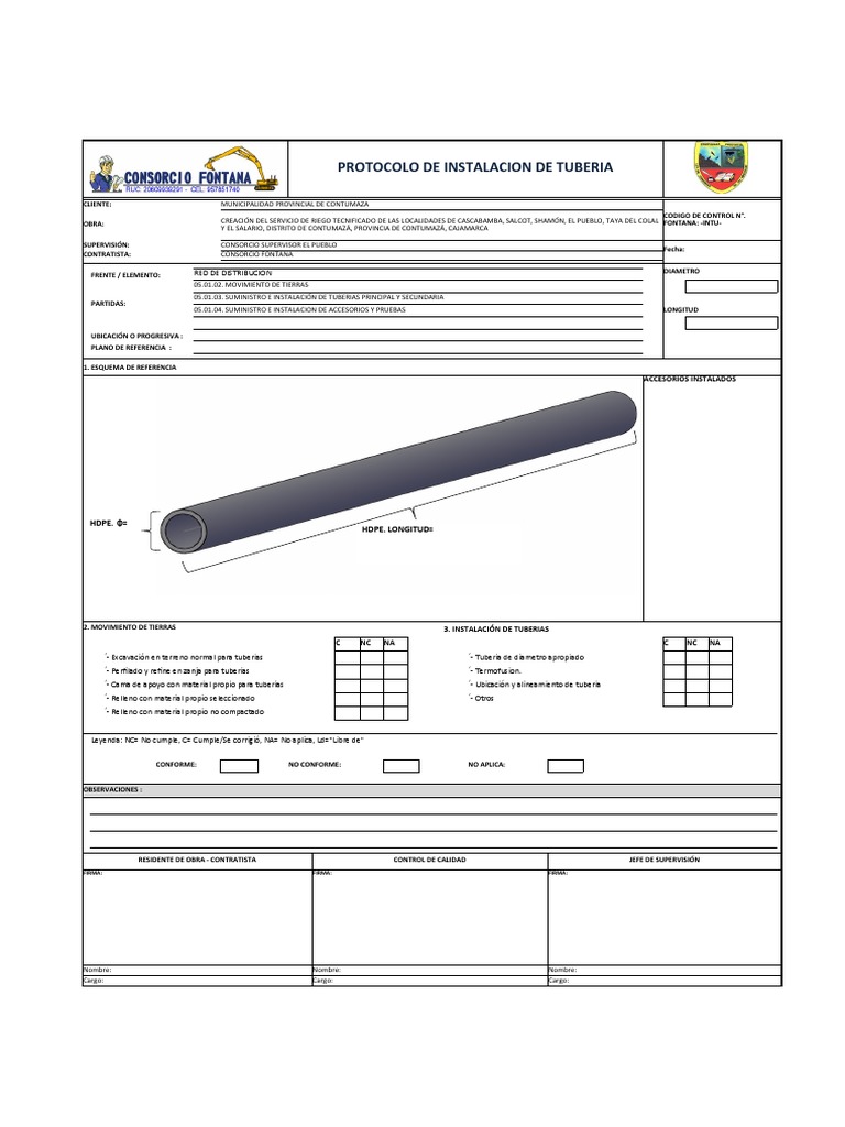 Instalacion de Tuberias | PDF