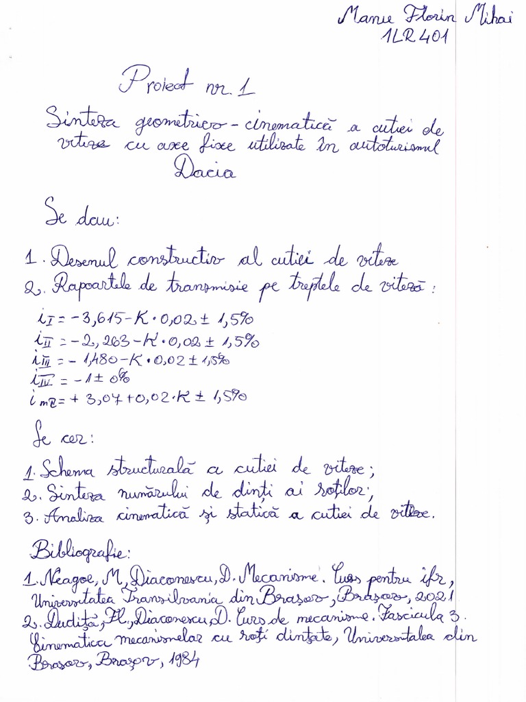 Manu Florin - Proiect Nr. 1 | PDF