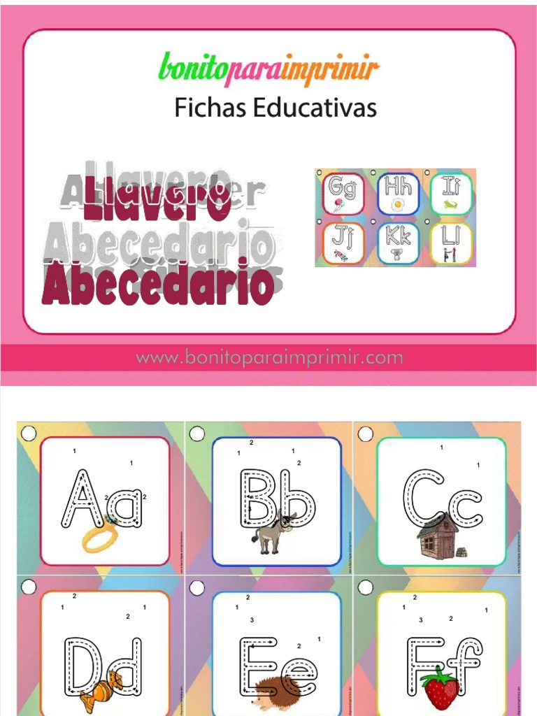 PDF Llaveros Abecedario Completo - Compress | PDF | Lingüística | Colación