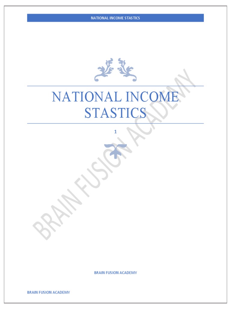 National Income Statistics Overview | PDF | Cost Of Living | Gross ...