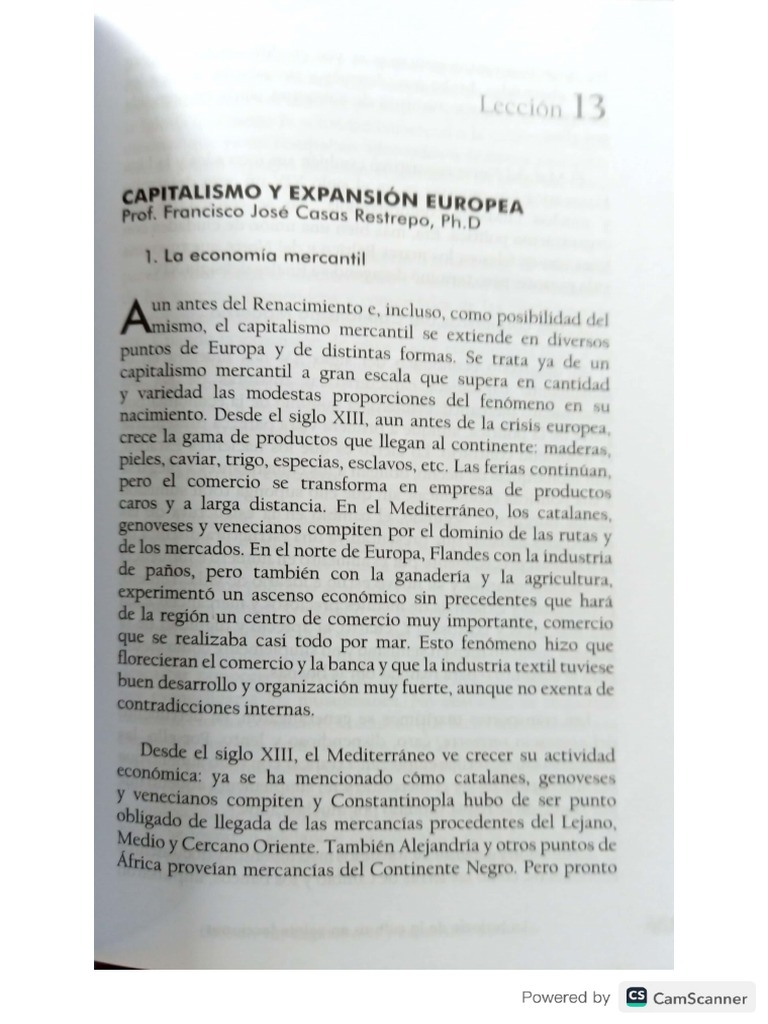 Capitalismo y Expansión Europea | PDF