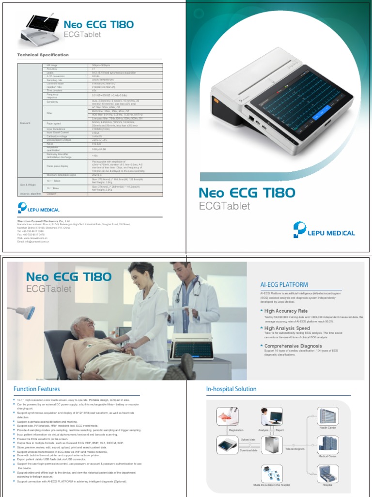 Neo ECG T180 - 彩页 - 210805 | PDF | Electrocardiography | Usb