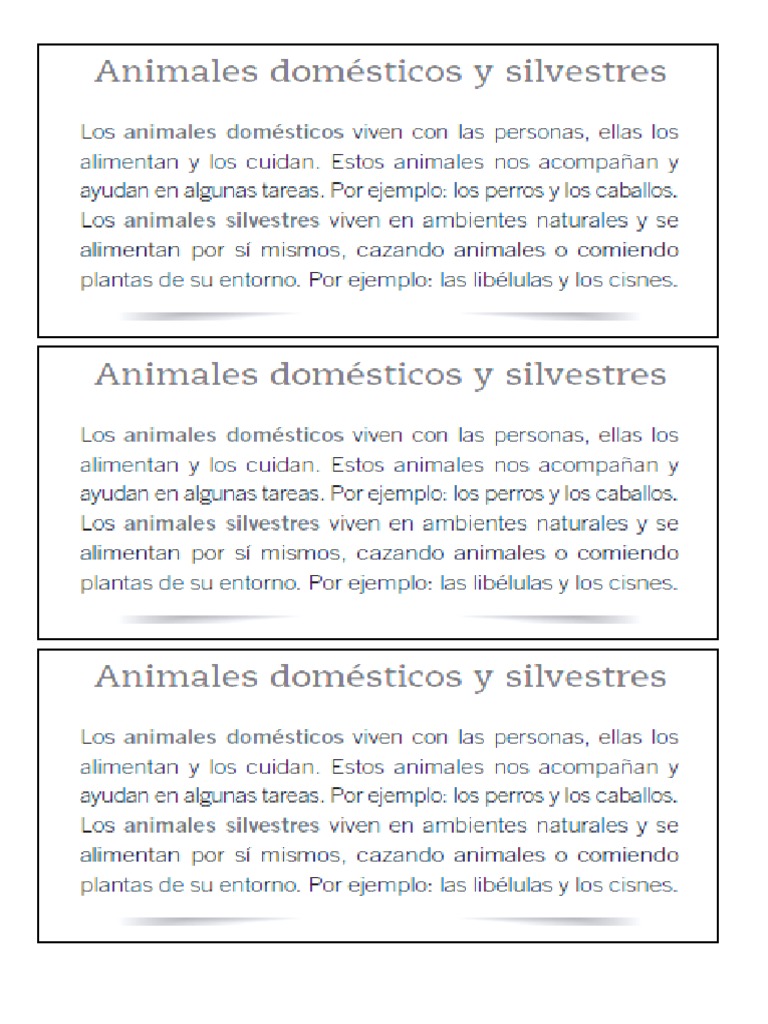 Animales Domesticos y Silvestres | PDF