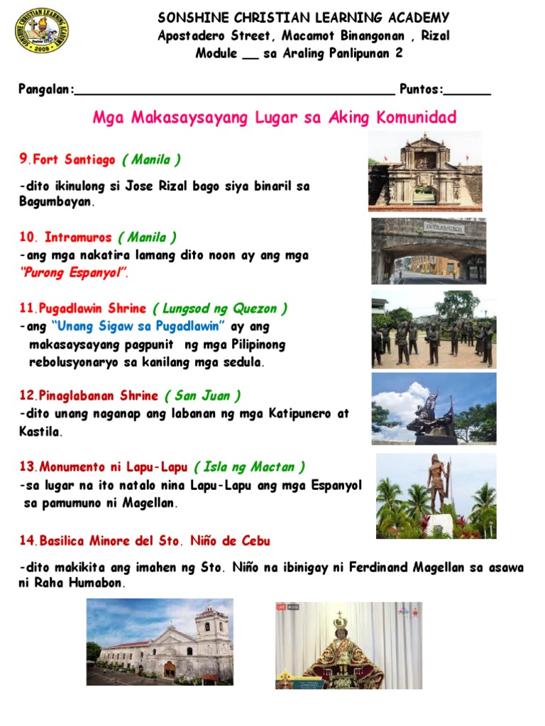 gr.2 - A.P Makasaysayang Pook Part 2 | PDF