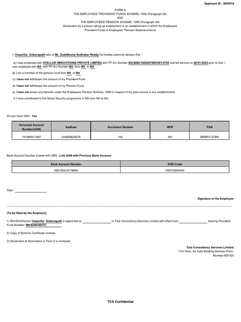 Form 9 | PDF | Pension | Personal Finance