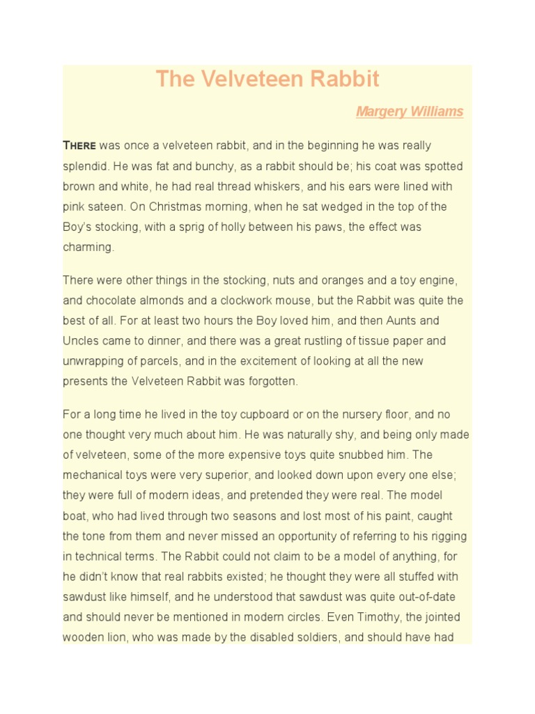 The Velveteen Rabbit | Download Free PDF | Rabbit