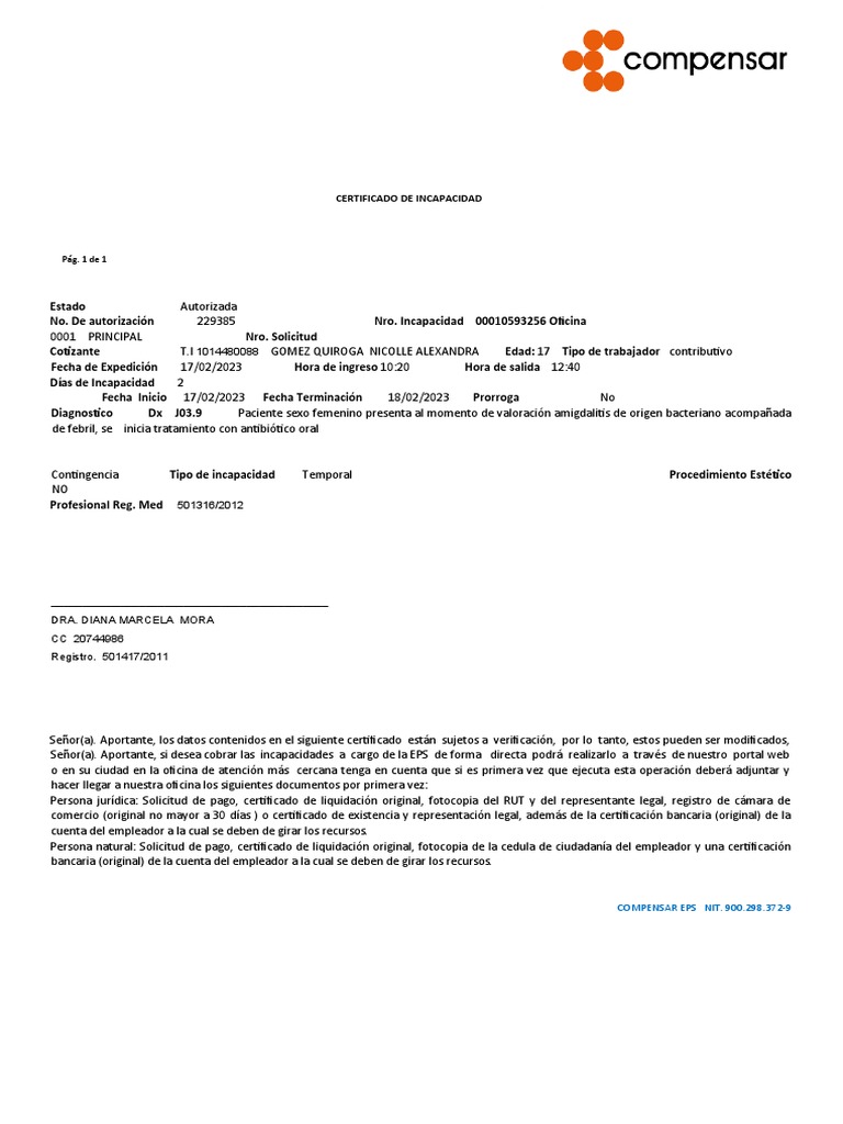 Amigdalitis Compensar | PDF