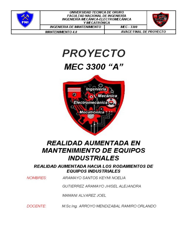 Avance Final Mec 3300 | PDF | Rodamiento (Mecánico) | Lubricante