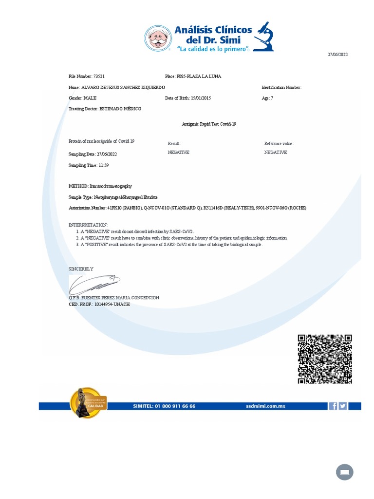 Formato Prueba de Covid para Modificar, Actualizada Farm Similares ...