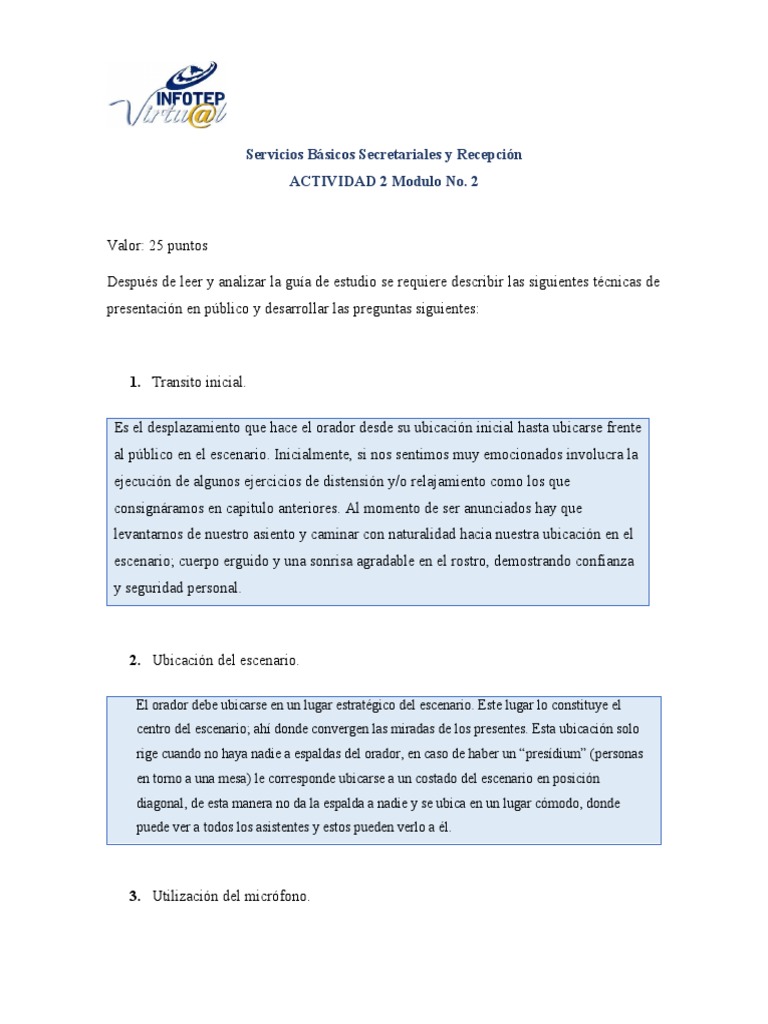 Actividad 2 Modulo 2 (1) - 1 | PDF | Hablar en público | Léxico