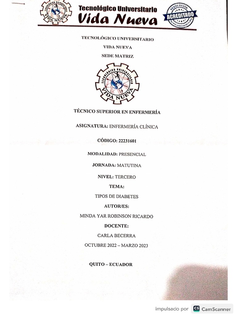 Tipos de Diabtes Tipo 1 y Tipo 2 | PDF