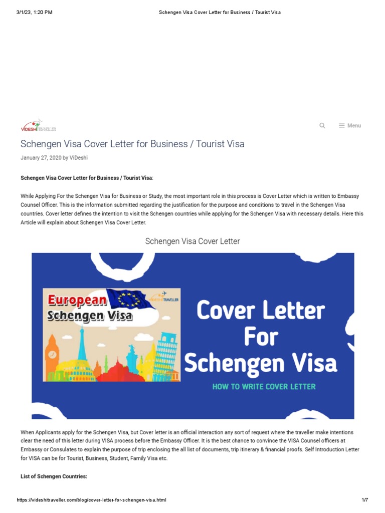 Schengen Visa Cover Letter Guide | PDF | Travel Visa | Passport