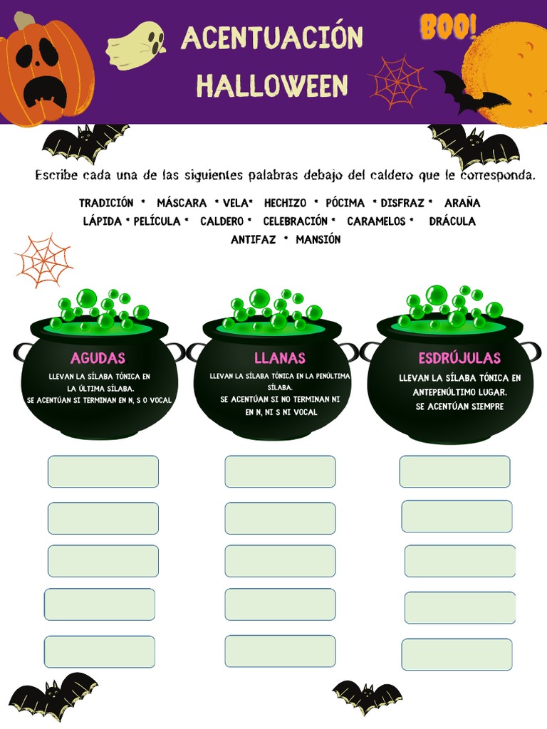 Clasificación de Palabras: Halloween | PDF | Artes del Lenguaje y ...