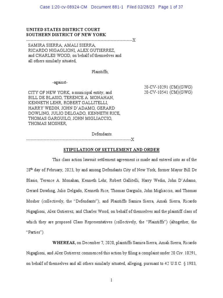 Settlement | PDF | Lawsuit | Settlement (Litigation)