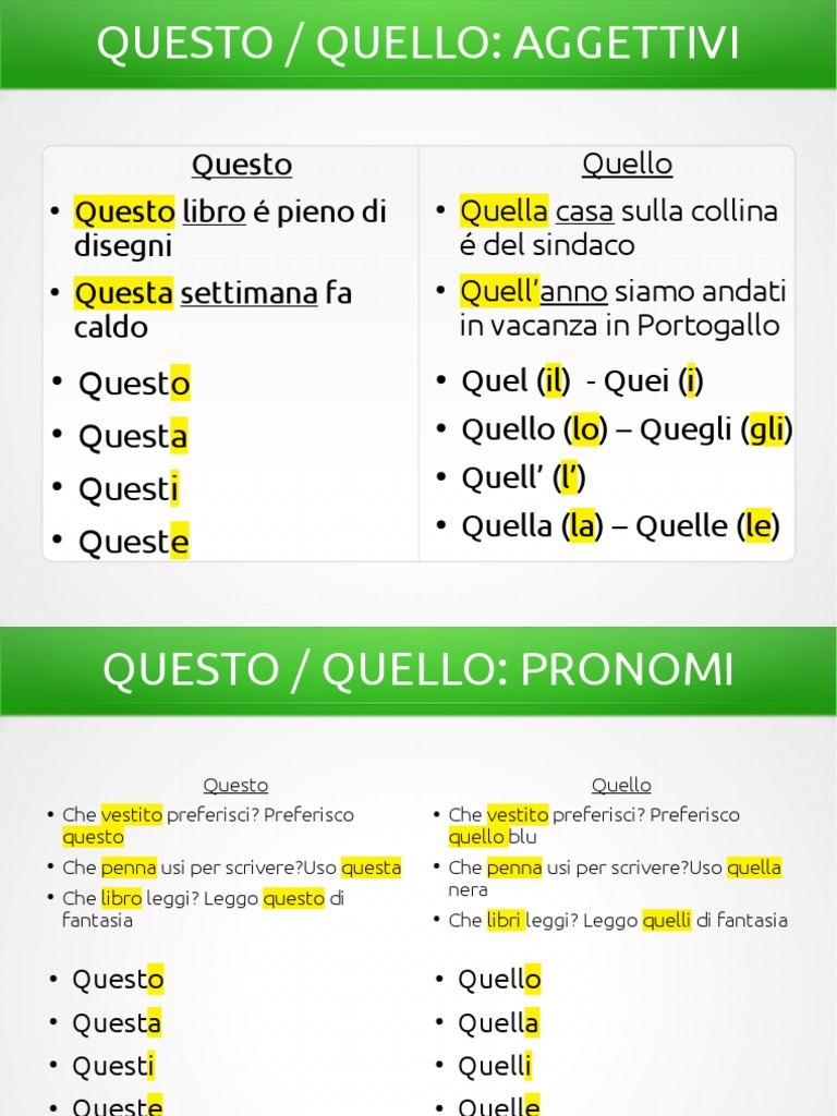 Questo Quello | PDF