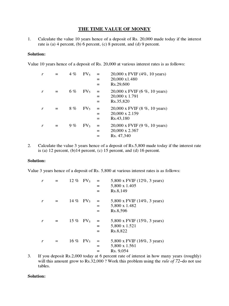 The Time Value of Money | PDF | Present Value | Interest