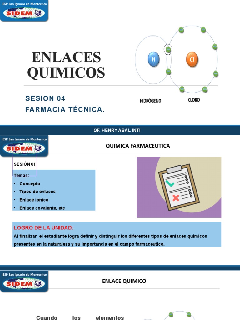 Sesion 4 Enlaces Quimicos | PDF | Enlace covalente | Enlace químico