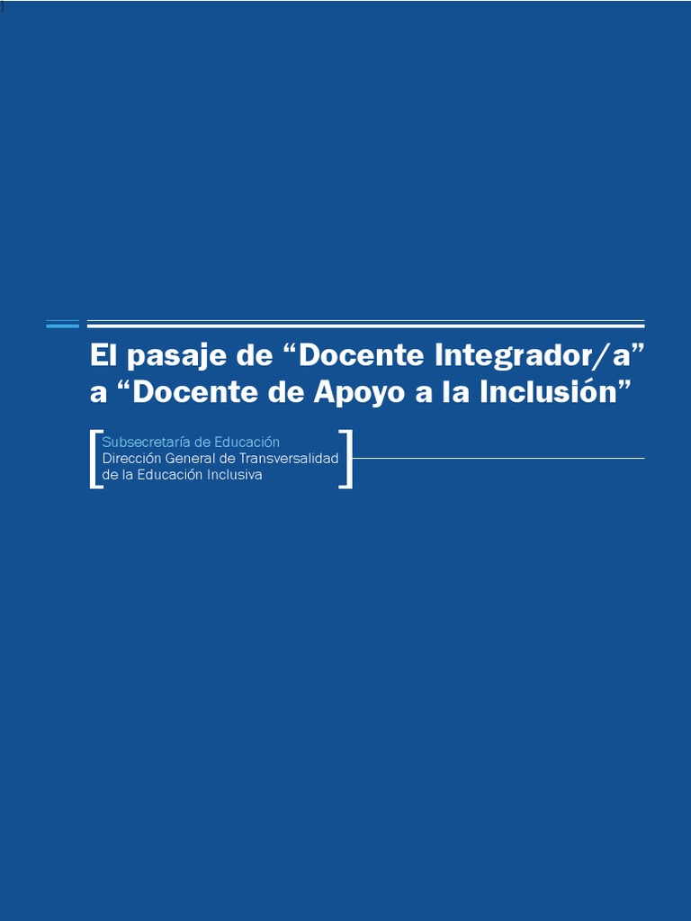 Acerca de Las Intervenciones El Pasaje de Docente Integrador A DAI | PDF | Inclusión (Educación ...