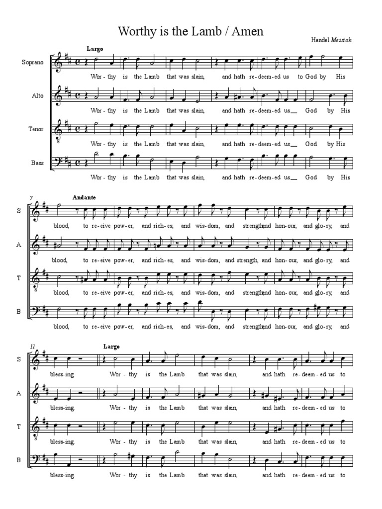 Worthy Is The Lamb Amen Pdf