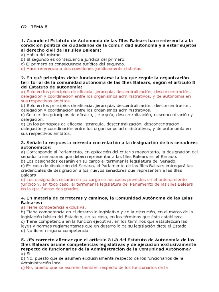 C2 Tema 5 | PDF | Parlamento | España