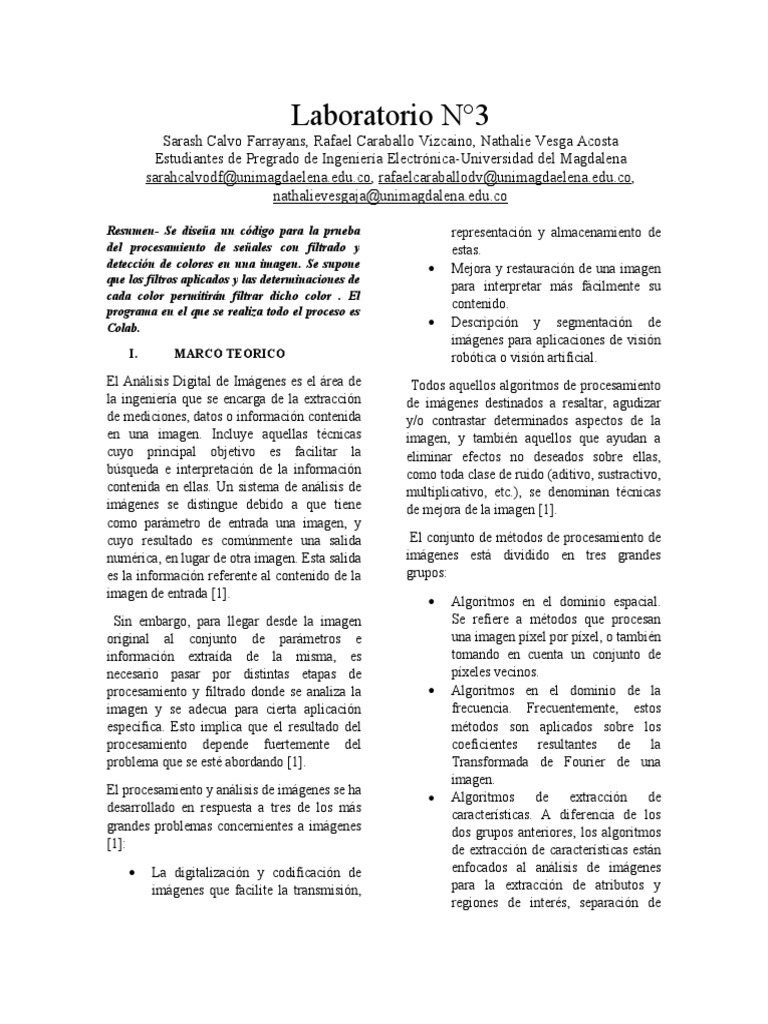 Lab3 CCV | PDF | Color | Informática