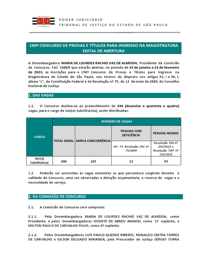 Edital TJSP | PDF | Advogado | Governo Edital TJSP | PDF | Advogado | Governo