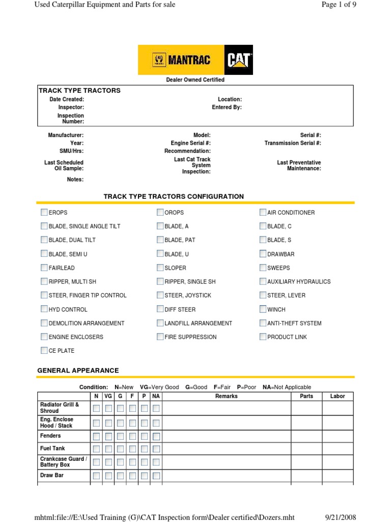 TTT Inspection Sheet | PDF | Transport | Manufactured Goods
