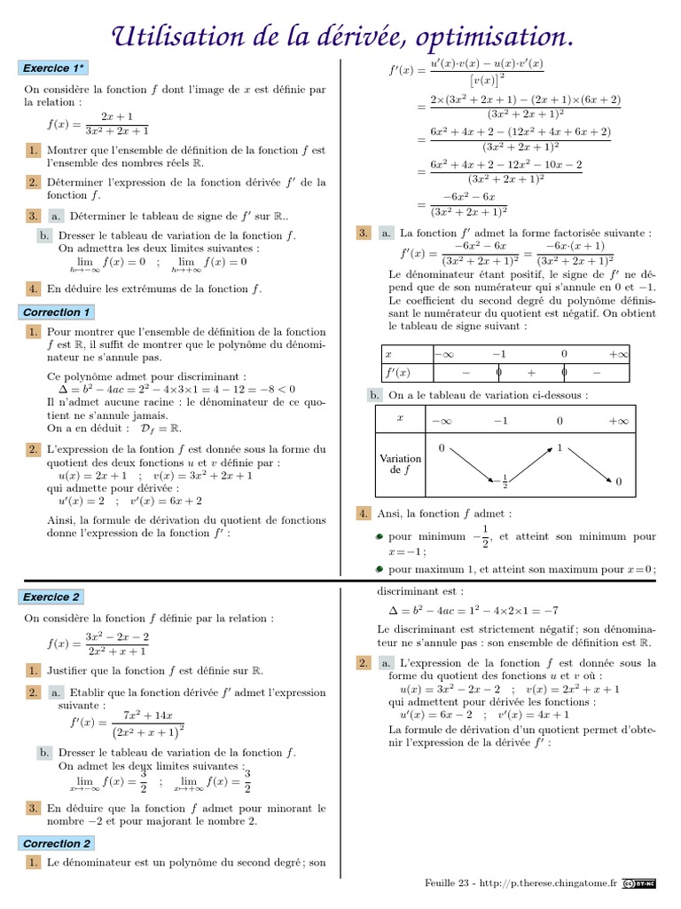 Etudes de Fonction Optimisation | PDF | Polynôme | Géométrie algébrique