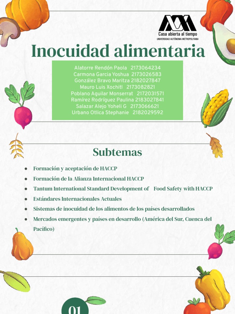 Inocuidad Alimentaria | PDF | Análisis de Riesgo y Puntos Críticos de Control | Seguridad ...
