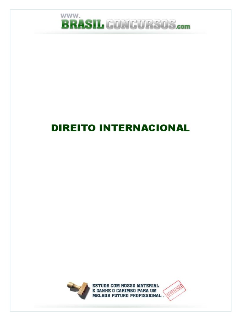 Direito Internacional | PDF | Tratado | Direito Internacional