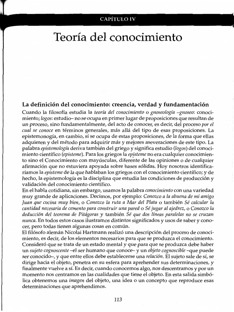 El Problema Del Conocimiento | PDF