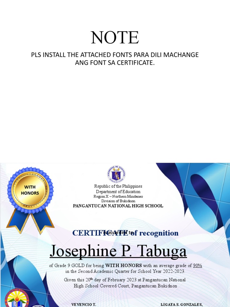 Cert of Recognition | PDF