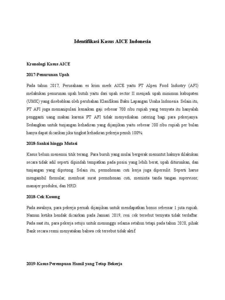 Kasus Pelanggaran Etika PT AICE | PDF