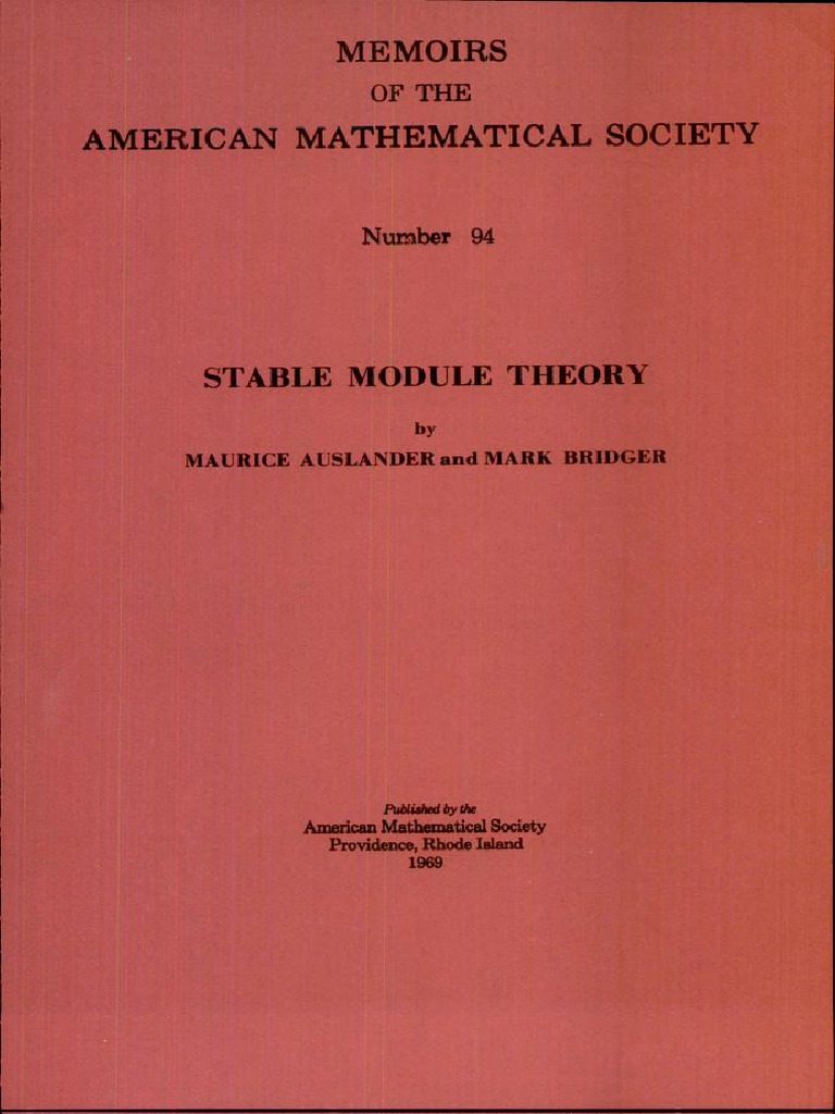 Stable Module Theory | PDF