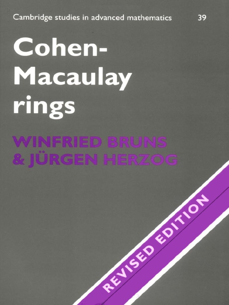 Commutative Algebra: Cohen-Macaulay Rings | PDF | Ring (Mathematics ...