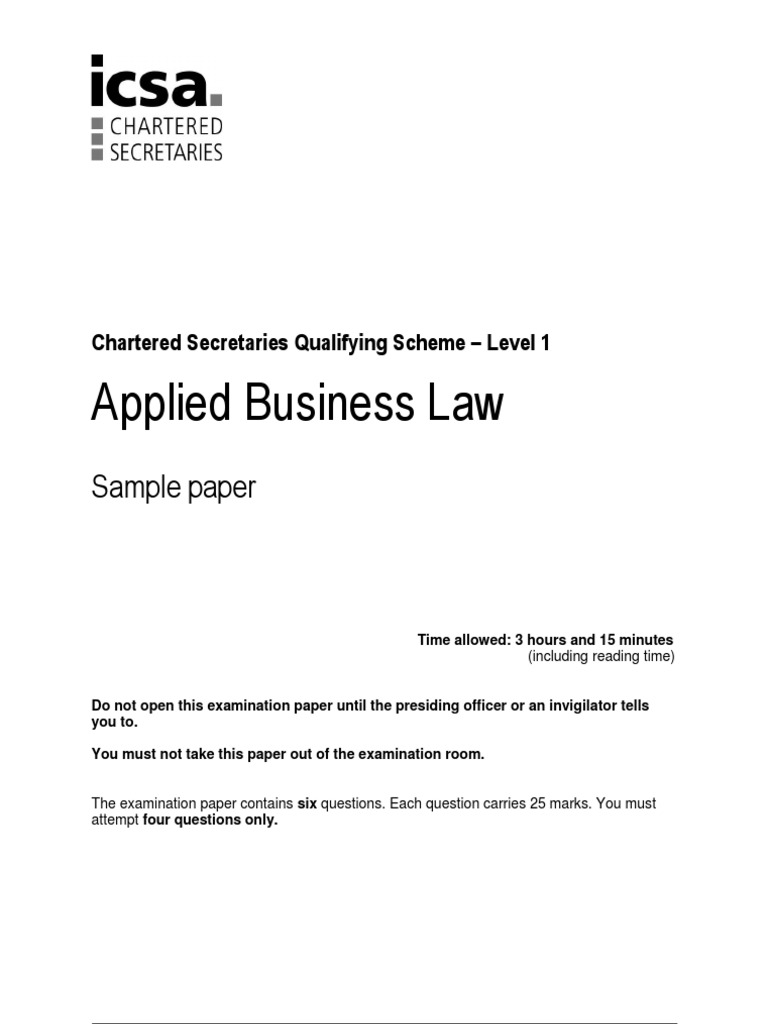 Applied Business Law - Sample Paper | PDF | Pound Sterling | Employment