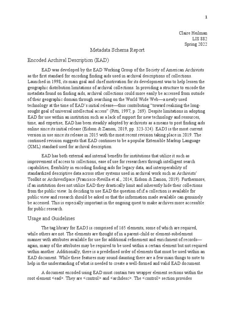 Archival Metadata: EAD & PREMIS | PDF | Metadata | Object (Computer ...