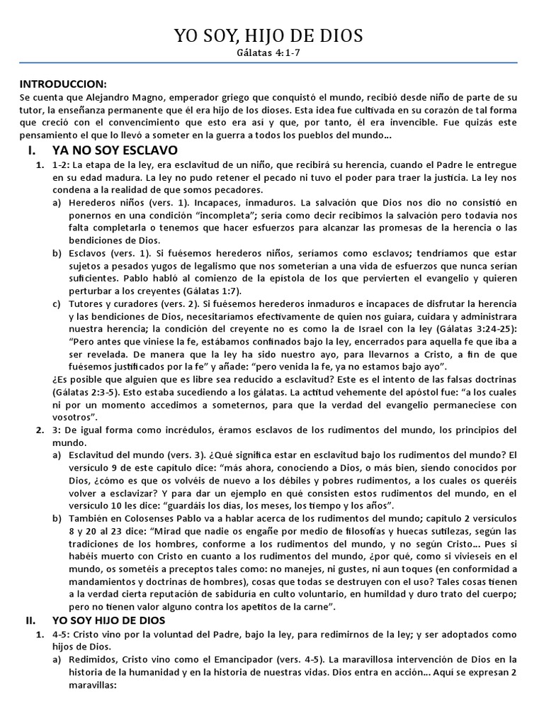 YO SOY HIjo de Dios | PDF | eucaristía | Jesús