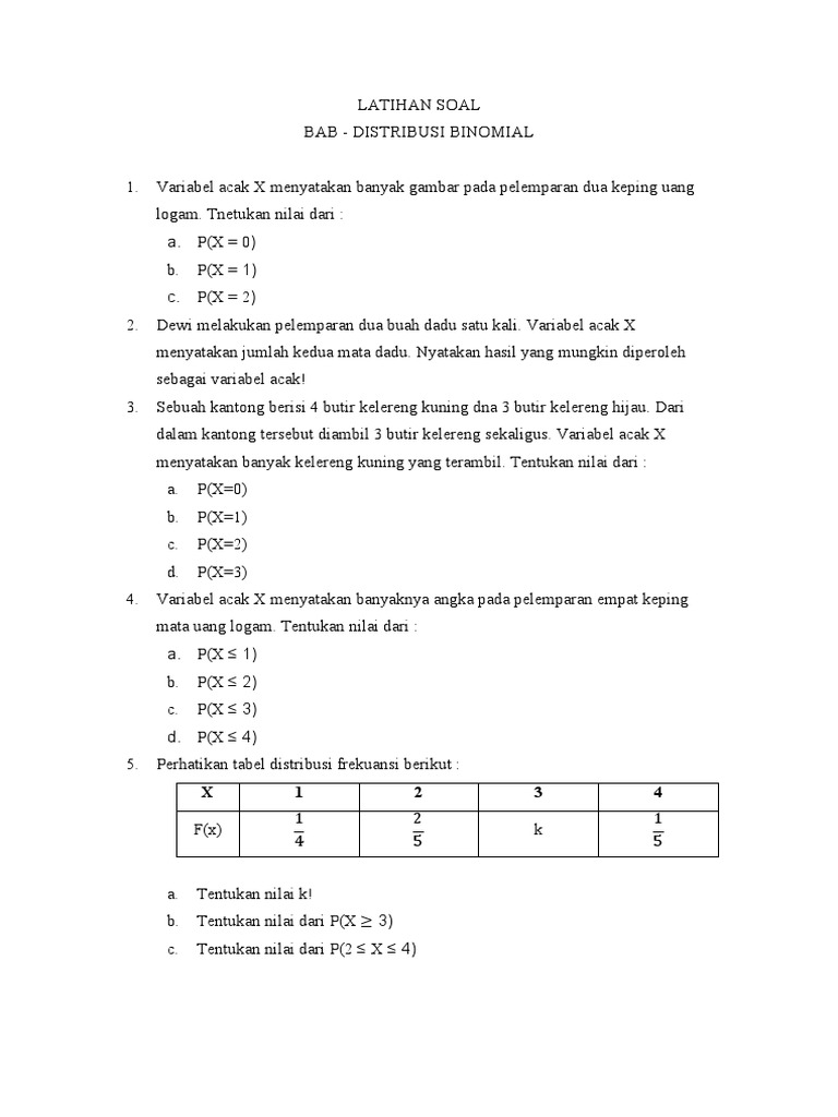 Latihan Binomial | PDF