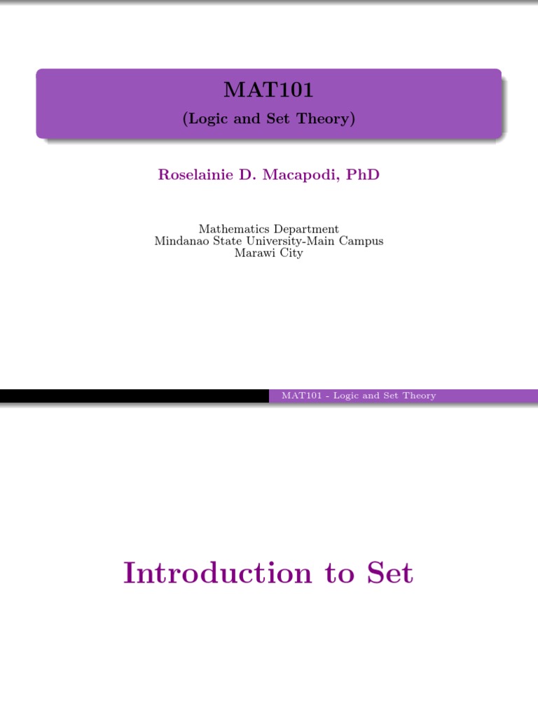 Mat101 Set | PDF | Set (Mathematics) | Empty Set