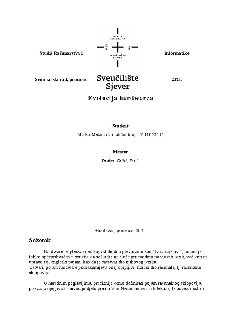 Evolucija Hardwarea | PDF