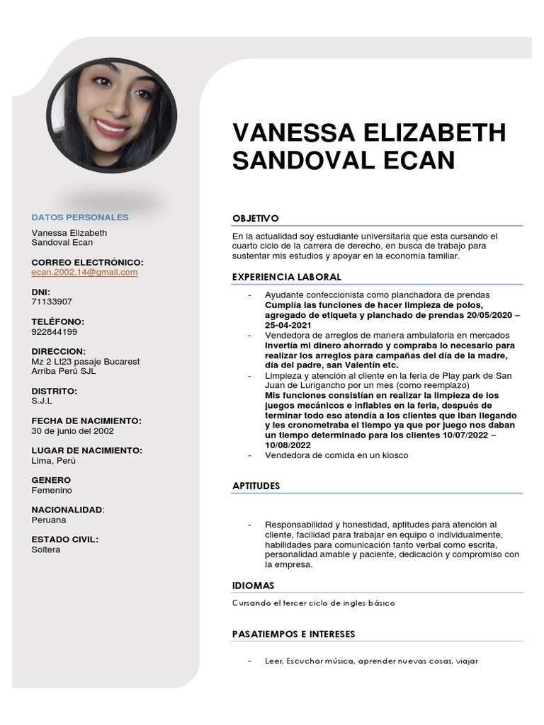 CV Vanessa | PDF