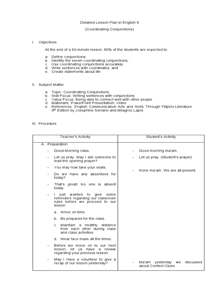 Coordinating Conjunctions | PDF | Linguistics | Grammar