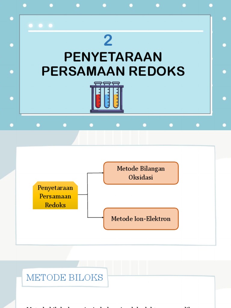 Penyetaraan Redoks. | PDF | Metode & Bahan Ajar | Sains & Matematika