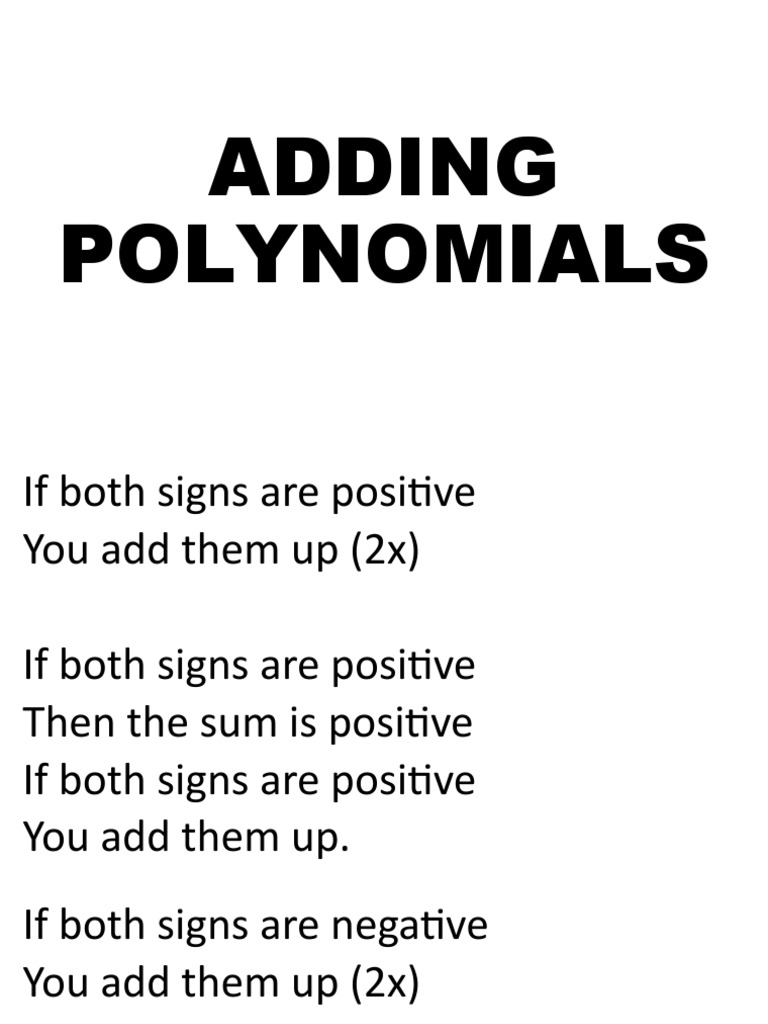 Adding Polynomials | PDF | Teaching Methods & Materials