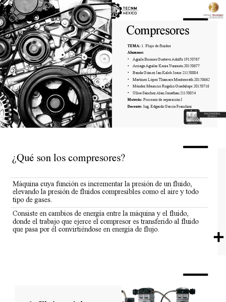 UNIDAD1 Compresores | PDF | Bomba | Rodamiento (Mecánico)