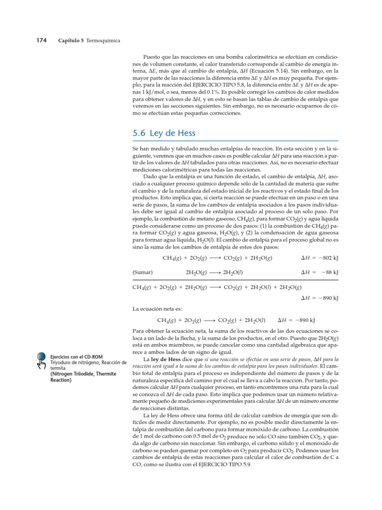 Ley de Hess y Entalpía de F. | PDF | Combustión | Entalpía