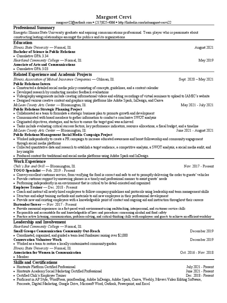 Cervi - Resume 2023 | Download Free PDF | Social Media | Popular ...