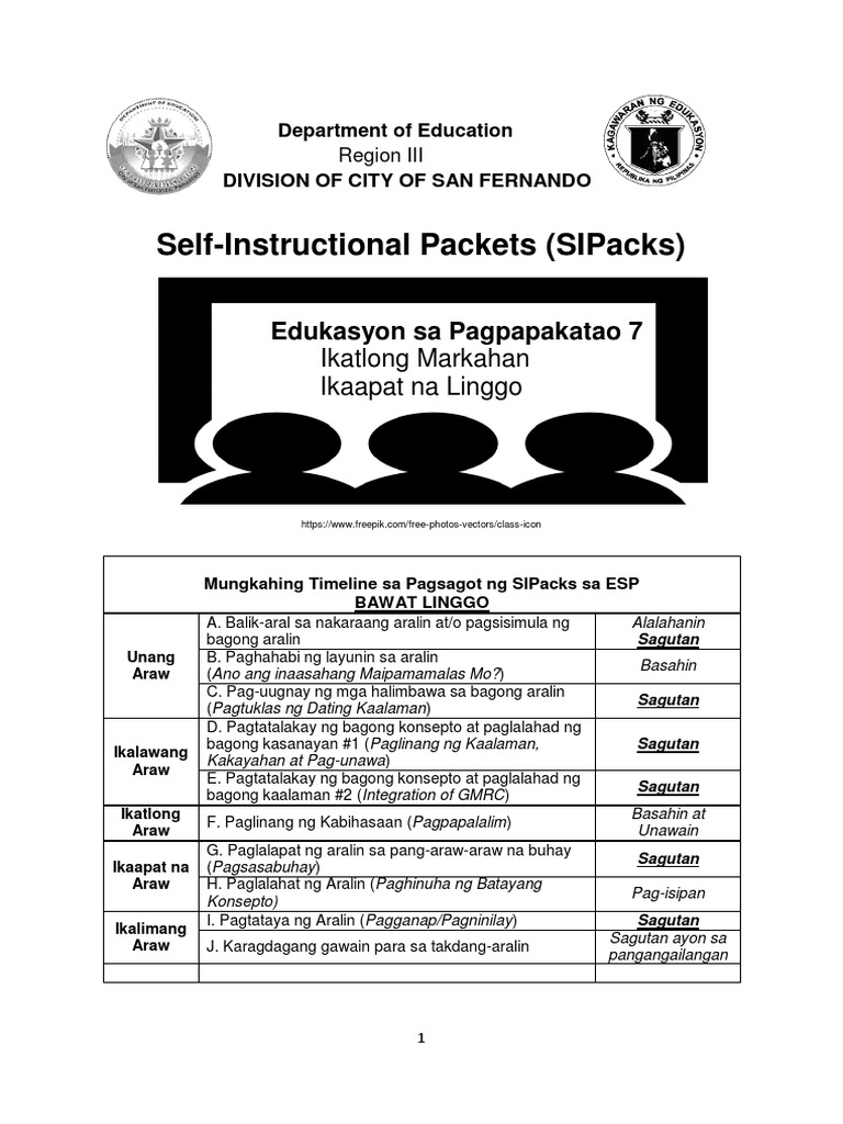 ESP 7 Q3 Week 4 - SIPacks - CSFP | PDF