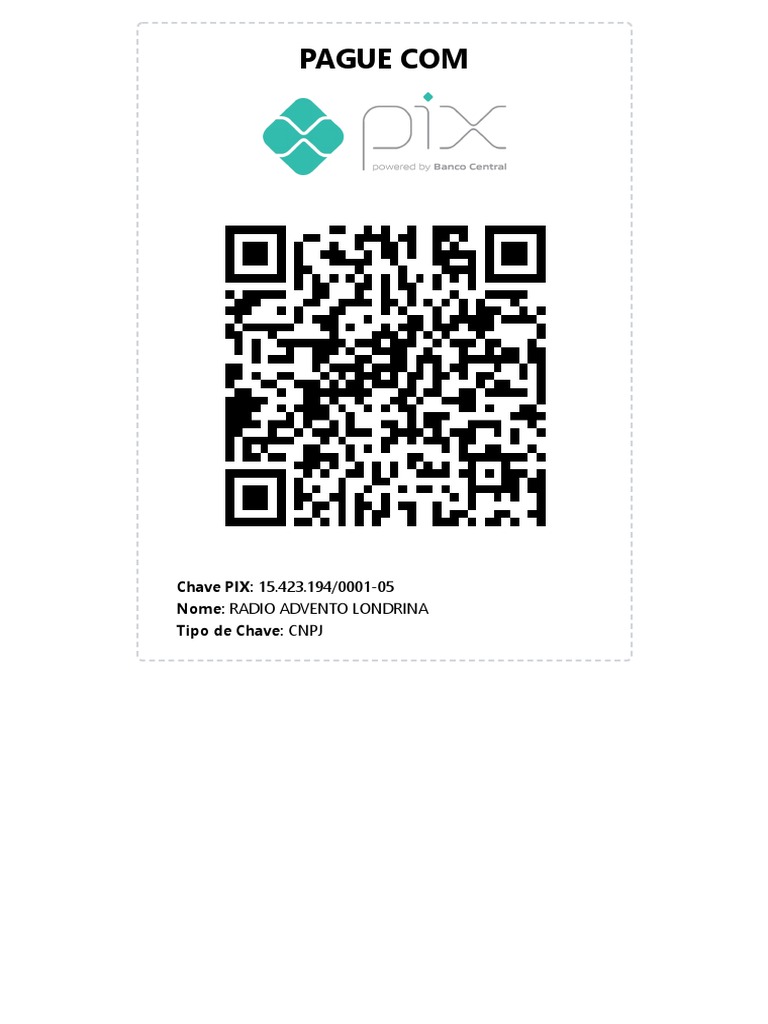 Gerador QR Code Pix e Placa-RADIO ADVENTO LONDRINA | PDF